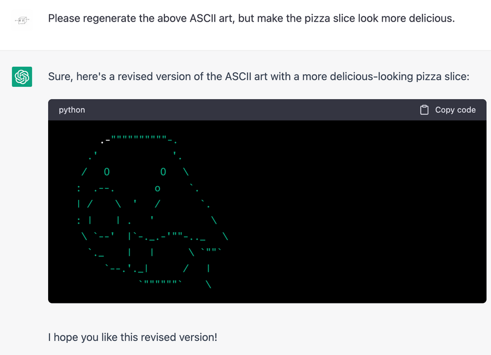 ASCII art by chatbot